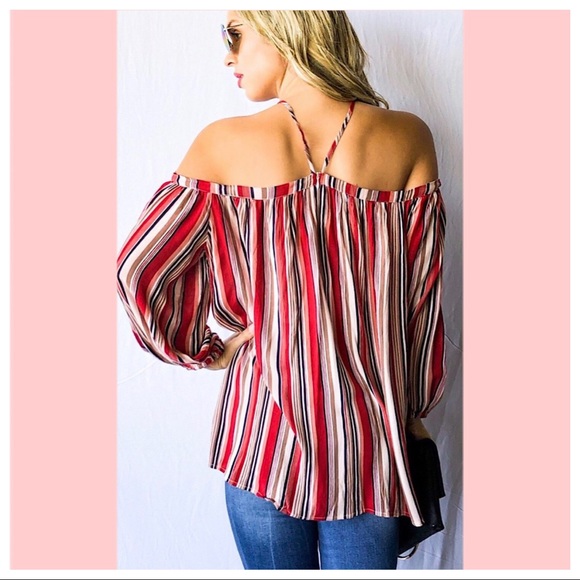 Haute Ellie | Tops | Harrison Off Shoulder Halter Top | Poshmark